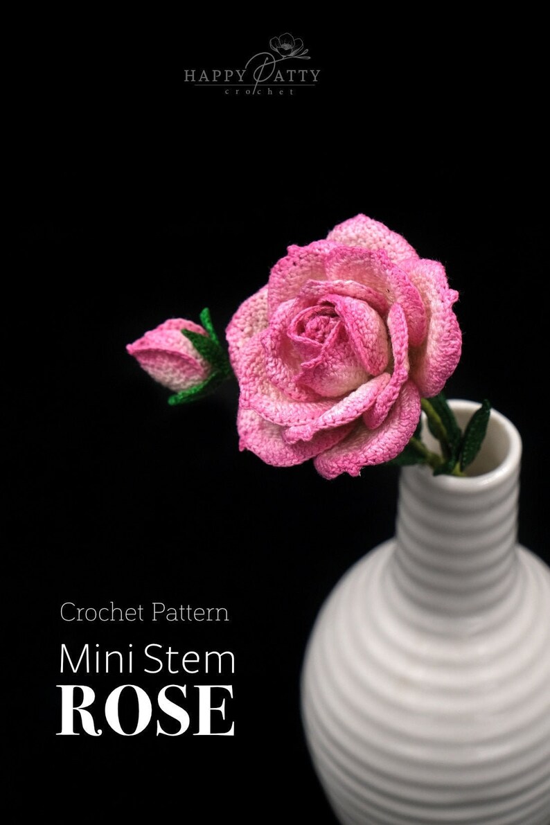 Mini Stem Rose Crochet Pattern Crochet Flower Pattern for a - Etsy