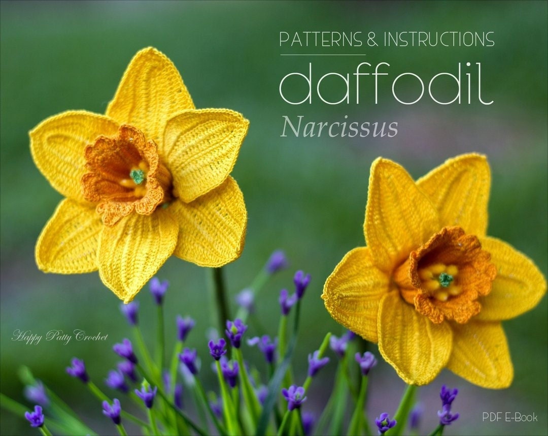 Crochet Daffodil Pattern - Crochet Flower Patter - Crochet Narcissus Flower Pattern - Daffodil ...