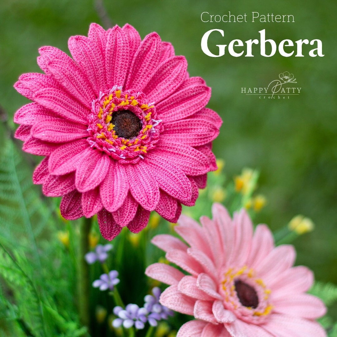 Crochet Gerbera PATTERN - Crochet Gerbera Daisy Flower Pattern ...