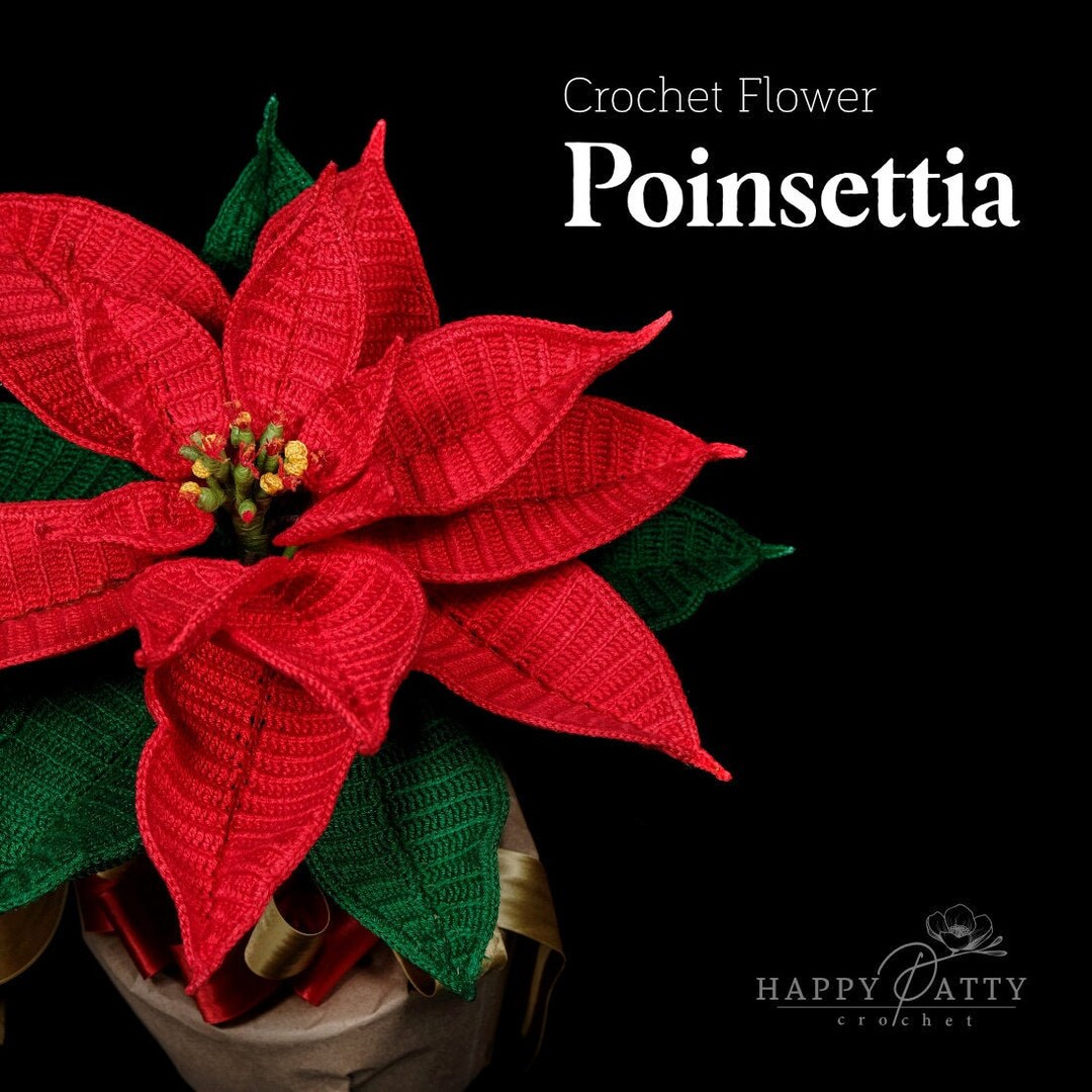 Crochet Poinsettia Pattern – Christmas Flower for Gifts & Home Decor ...