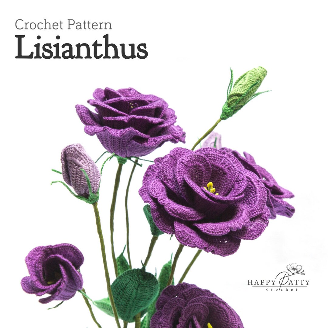 Crochet Texas Bluebells Pattern - Crochet Flower Pattern - Lisianthus ...