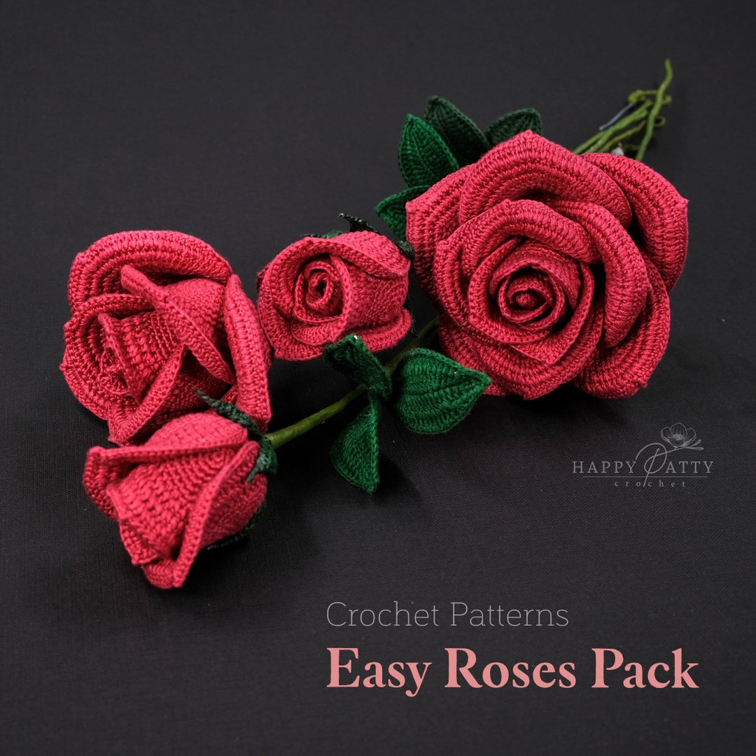Easy Crochet Roses Patterns - Crochet Rose Patterns for Bouquet ...