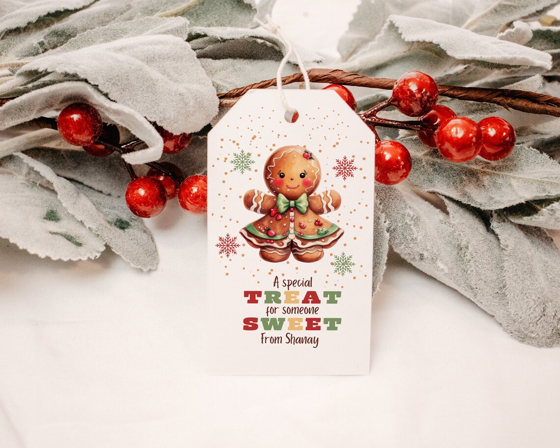Editable Gingerbread Christmas Gift Tags, Christmas Gift Tag Template ...