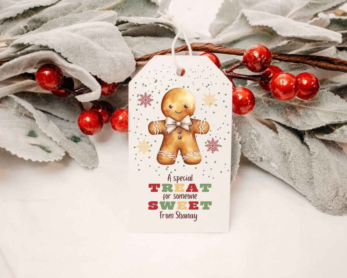 Editable Gingerbread Christmas Gift Tags, Christmas Gift Tag Template ...