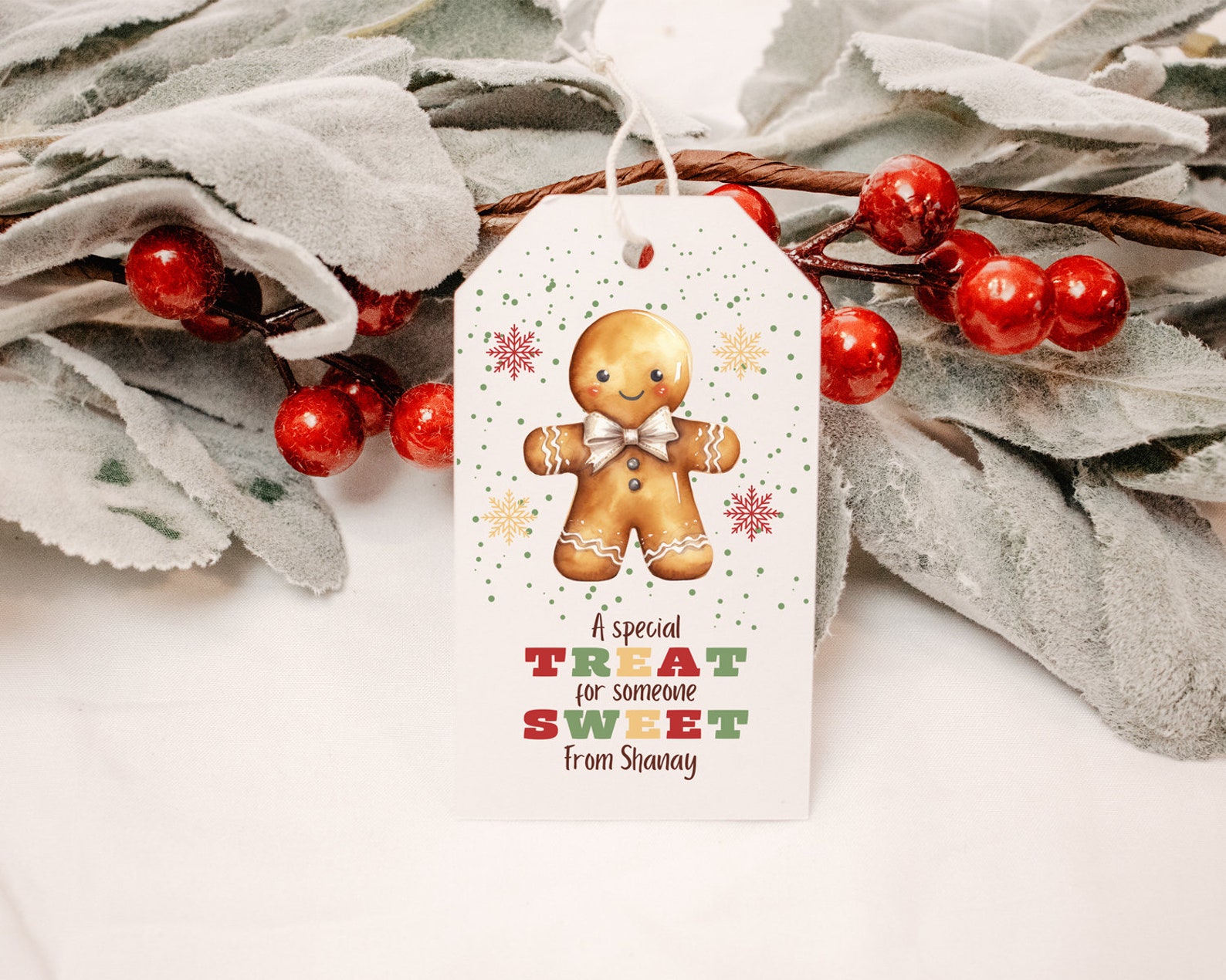Editable Gingerbread Christmas Gift Tags, Christmas Gift Tag Template ...