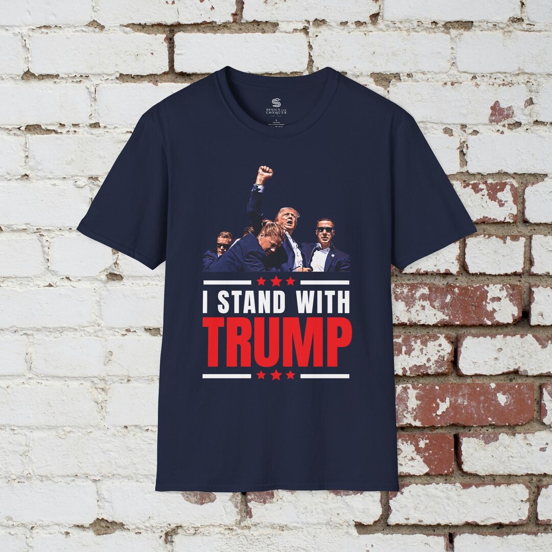 I Stand With Trump Defiant Fist Pump T-shirt, Trump 2024 MAGA T-shirt ...