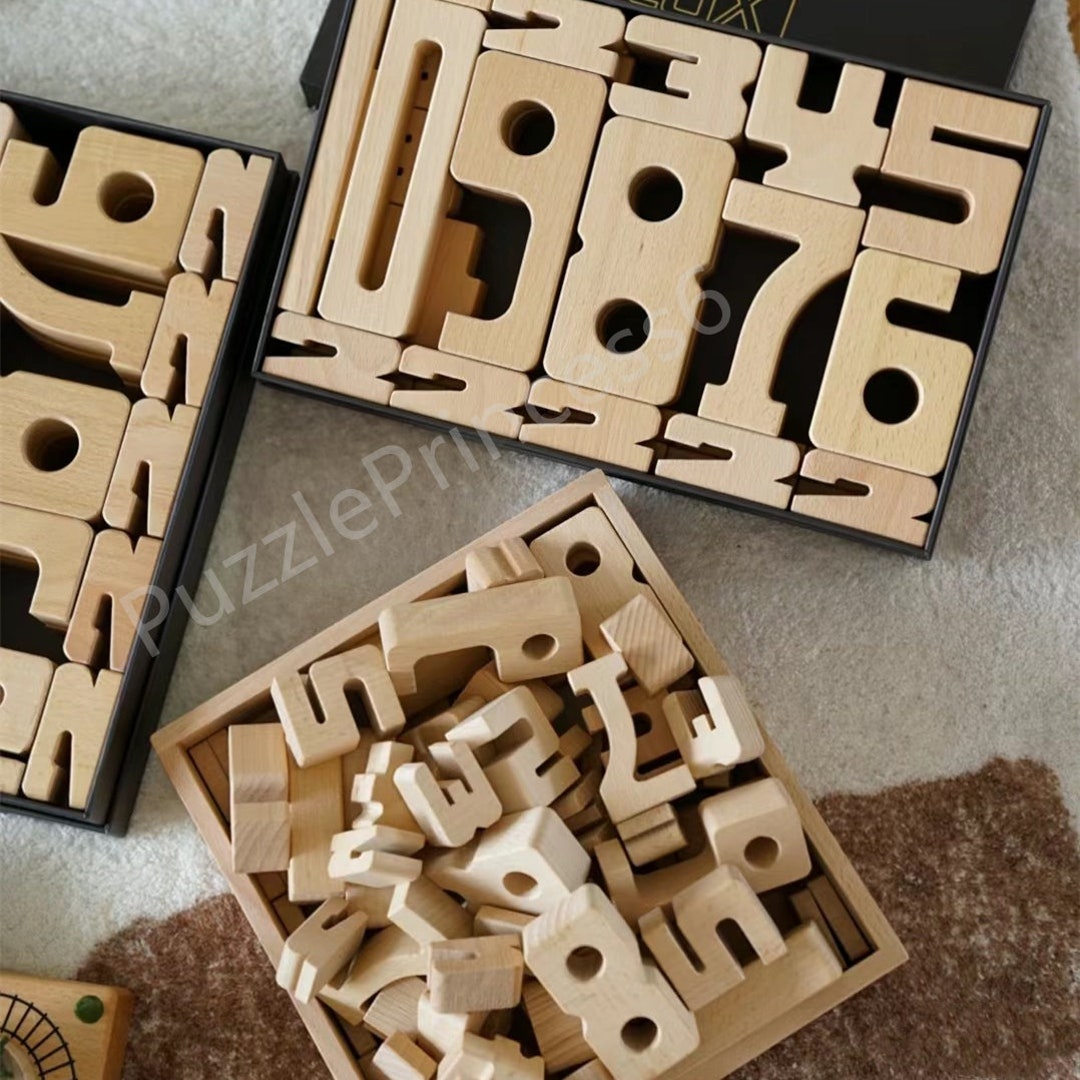 Personalized Wooden Number Bricks Custom Engraved Name - Etsy