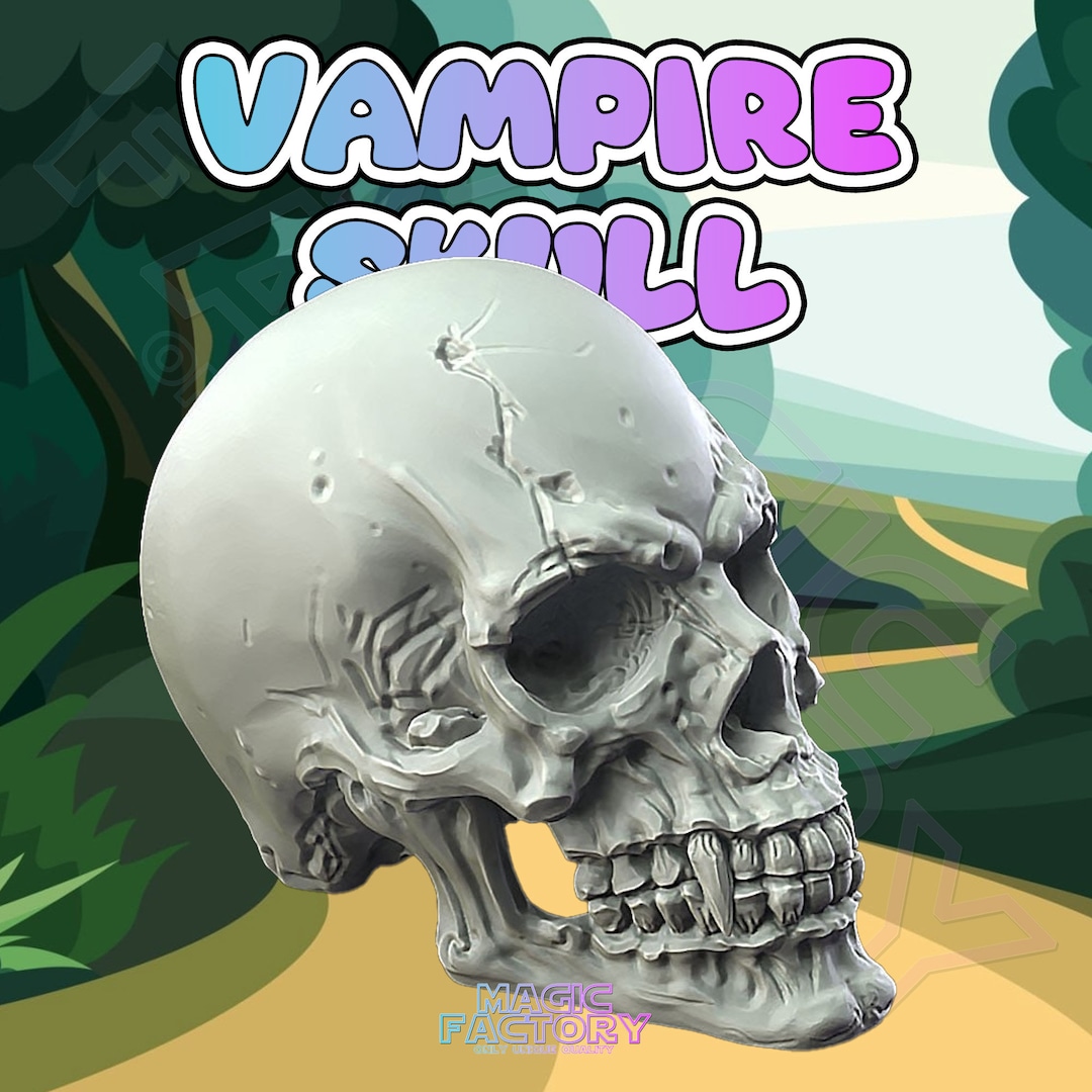 Vampire Skull 3D STL Model for 3D Printing 3D Printable Vampire Skull ...