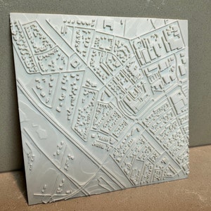 Custom 3D Printed Map Personalized 1 Km2 Topography Art, 15x15 Cm ...