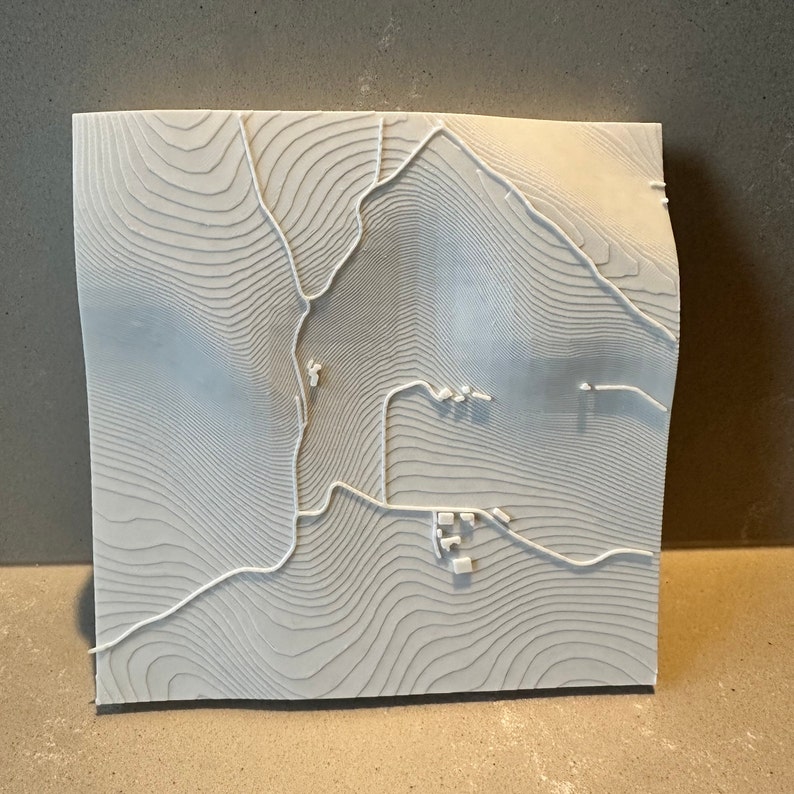 Custom 3D Printed Map Personalized 1 Km2 Topography Art, 15x15 Cm ...