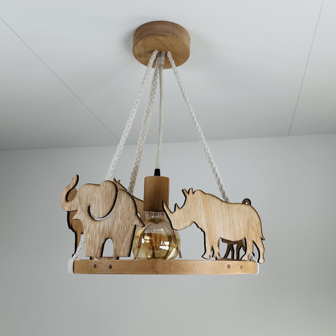 Animal Ceiling Light - Jungle Nursery Lamp - Theme Kids Room Decor ...
