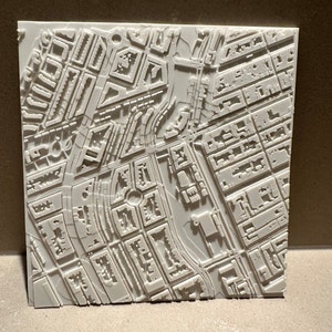 Custom 3D Printed Map Personalized 1 Km2 Topography Art, 15x15 Cm ...