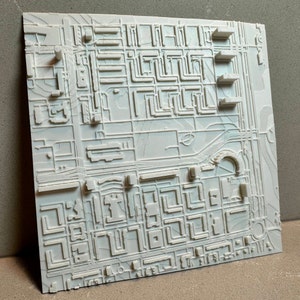 Custom 3D Printed Map Personalized 1 Km2 Topography Art, 15x15 Cm ...