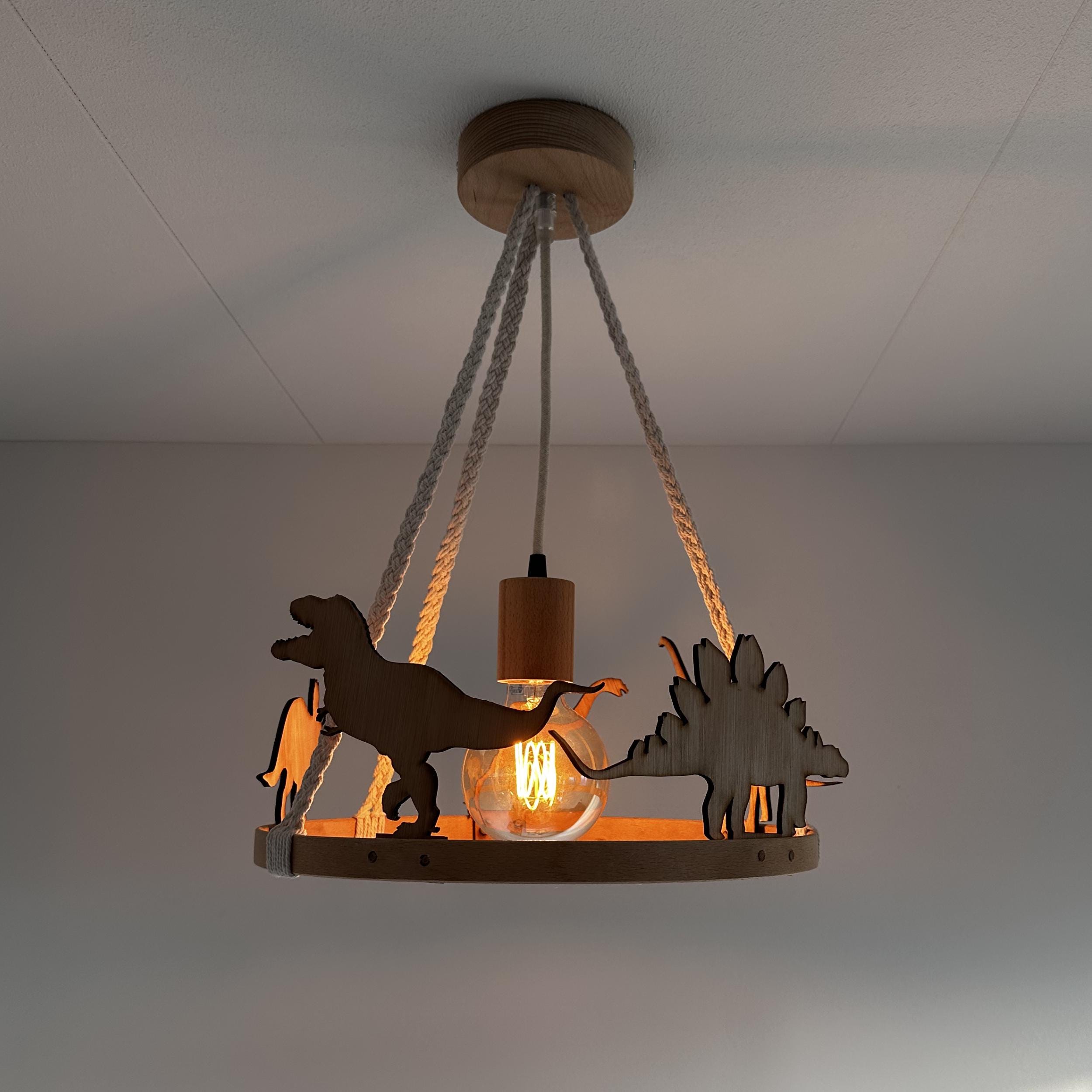 Dinosaur Ceiling Light - Prehistoric Kids Room Decor - Dino Hanging ...