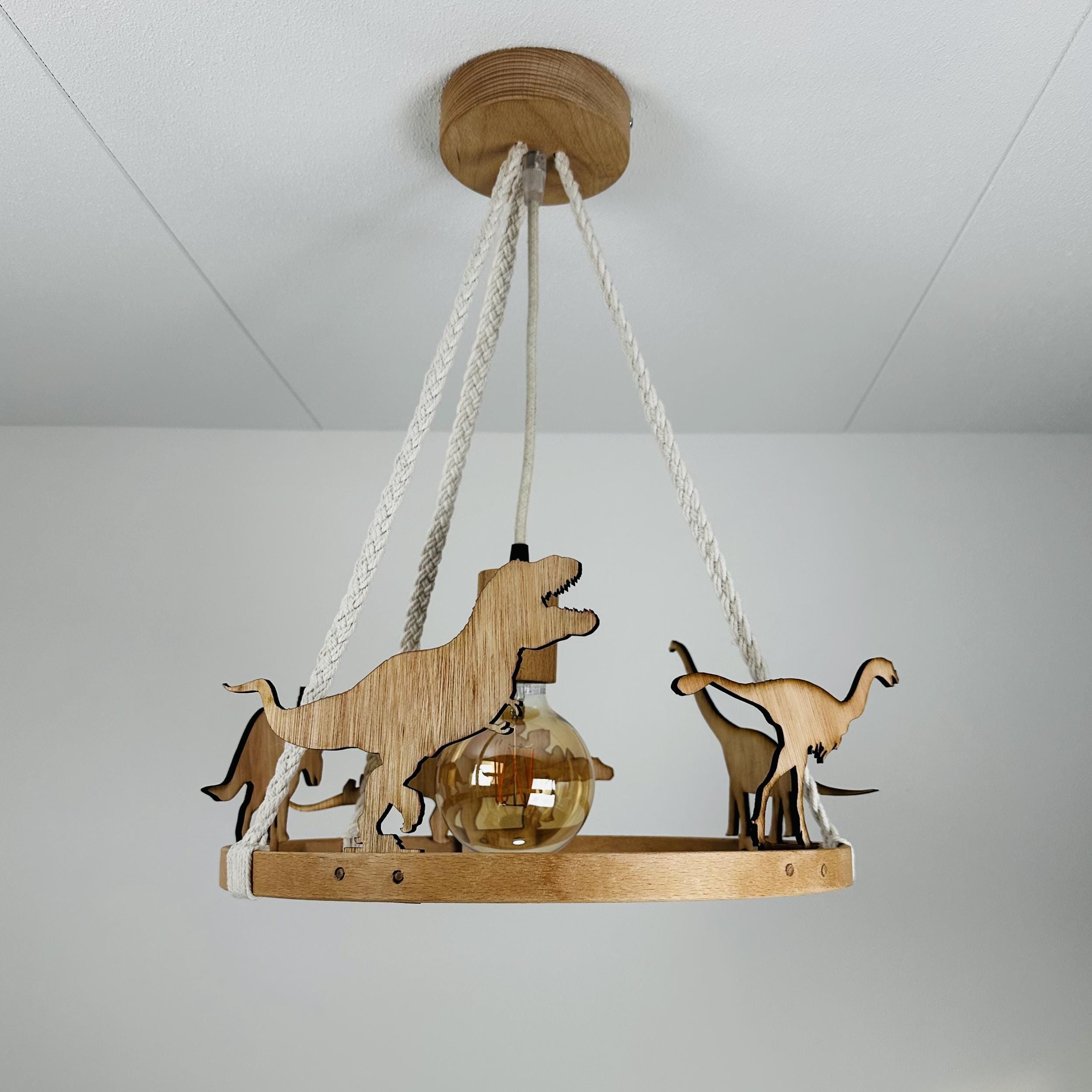 Dinosaur Ceiling Light - Prehistoric Kids Room Decor - Dino Hanging ...