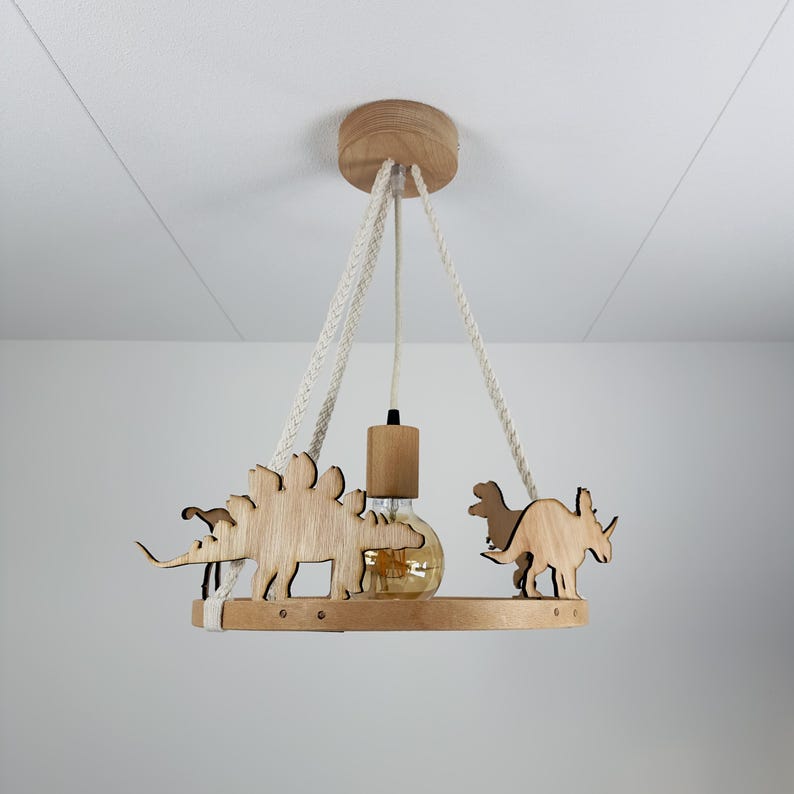 Dinosaur Ceiling Light - Prehistoric Kids Room Decor - Dino Hanging ...