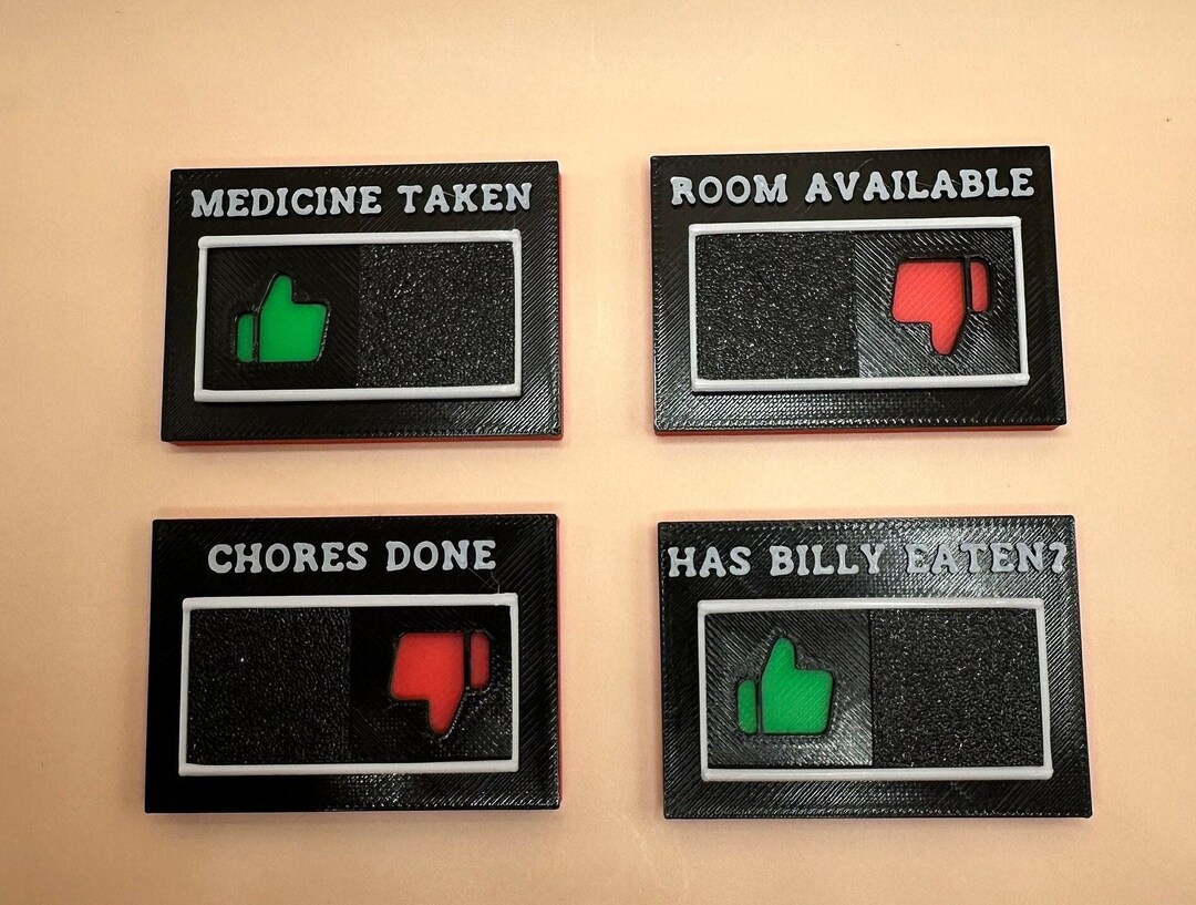 Custom Thumbs Up/down Slider Sign Availability Status Indicator Home ...