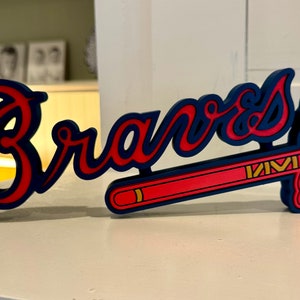 Atltanta Braves With Tomahawk Shelf Art - Etsy