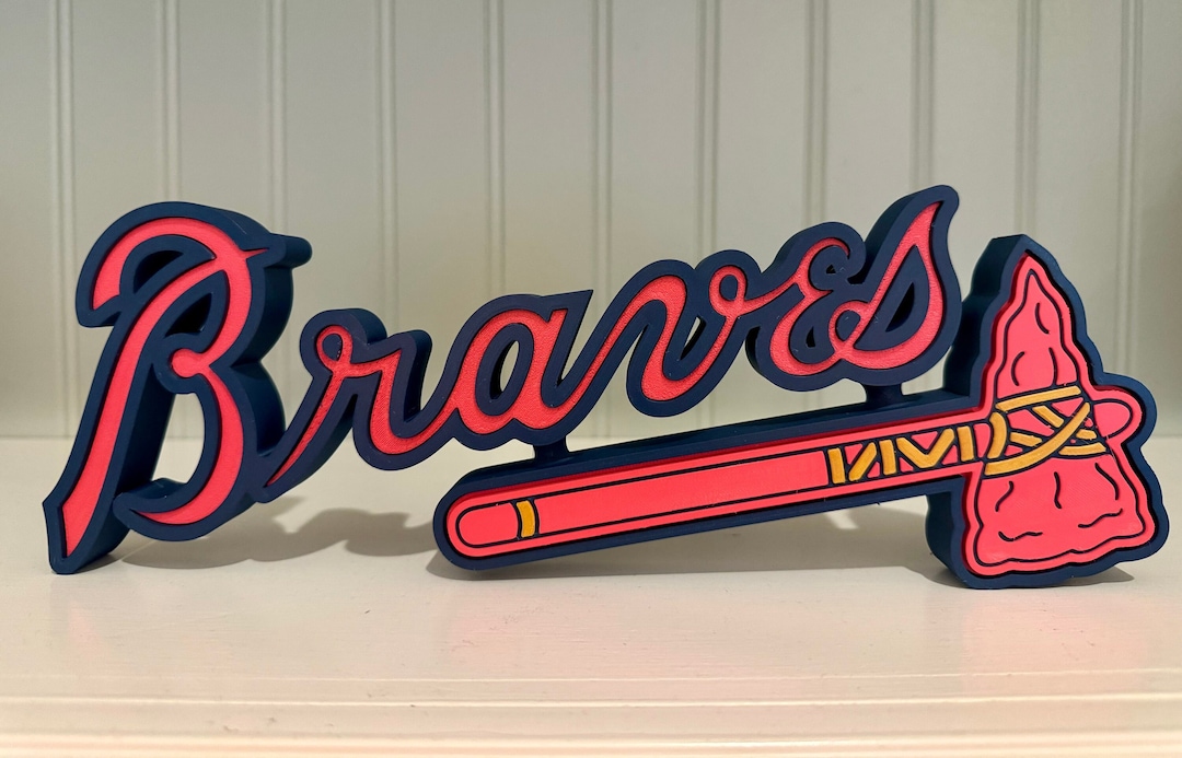 Atltanta Braves With Tomahawk Shelf Art - Etsy