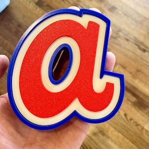 Atlanta Braves Lowercase A Shelf Art - Etsy
