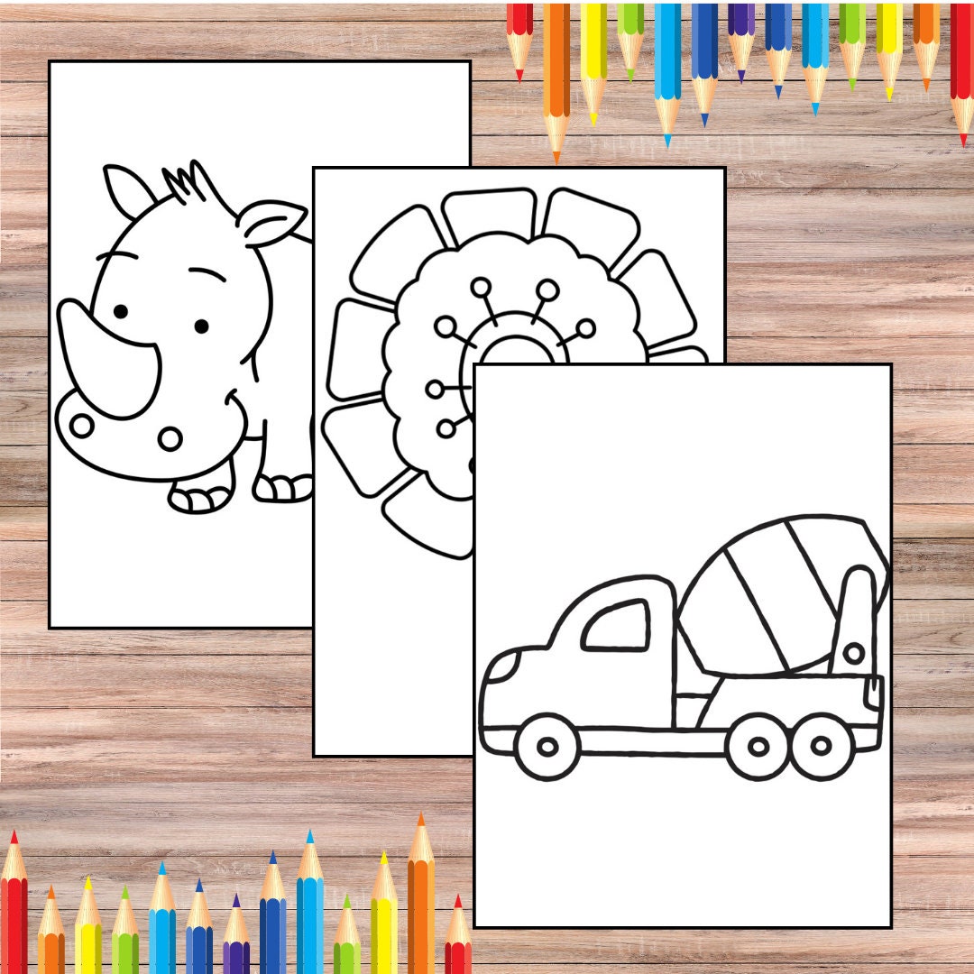 Printable Fun Coloring Pages for Kids and Toddlers Digital Printable ...
