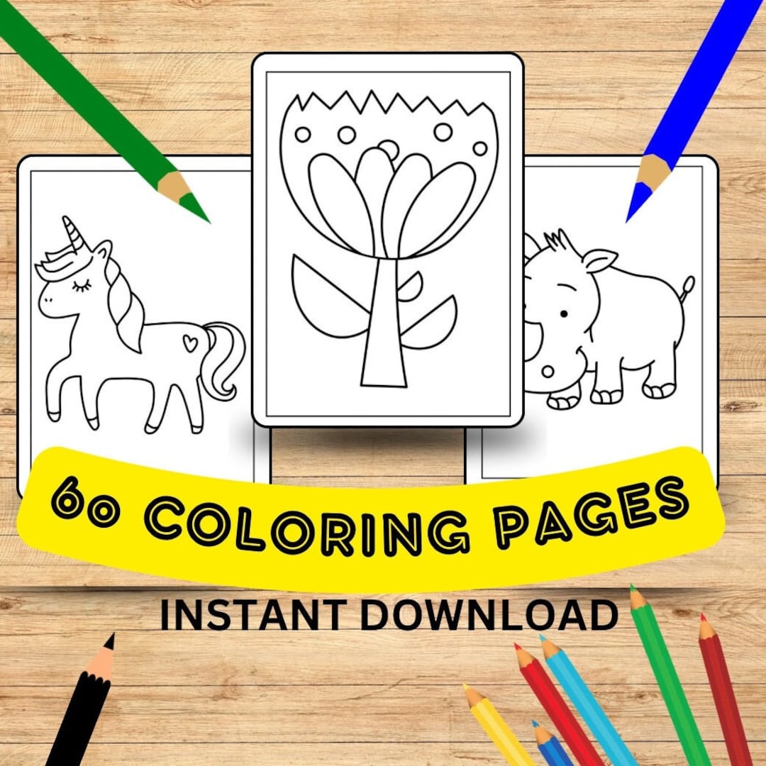 Printable Fun Coloring Pages for Kids and Toddlers Digital Printable ...