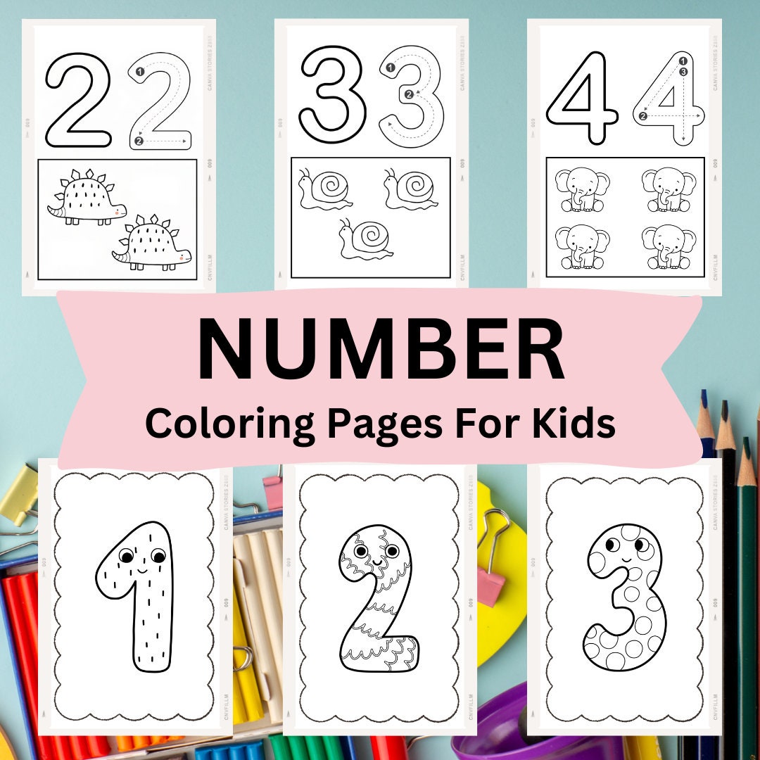 Colorful Number Coloring Book for Creative Kids Number Coloring Pages ...