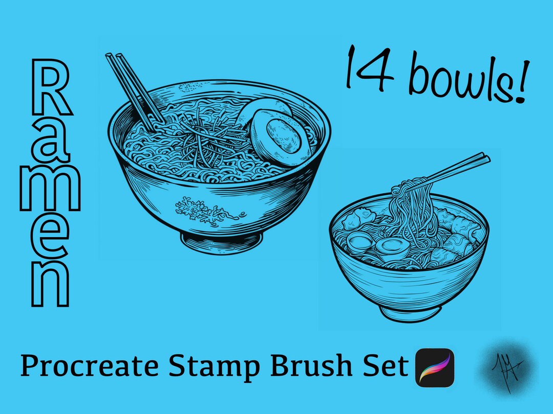 Ramen Bowl Procreate Stamp Brush Set - Etsy