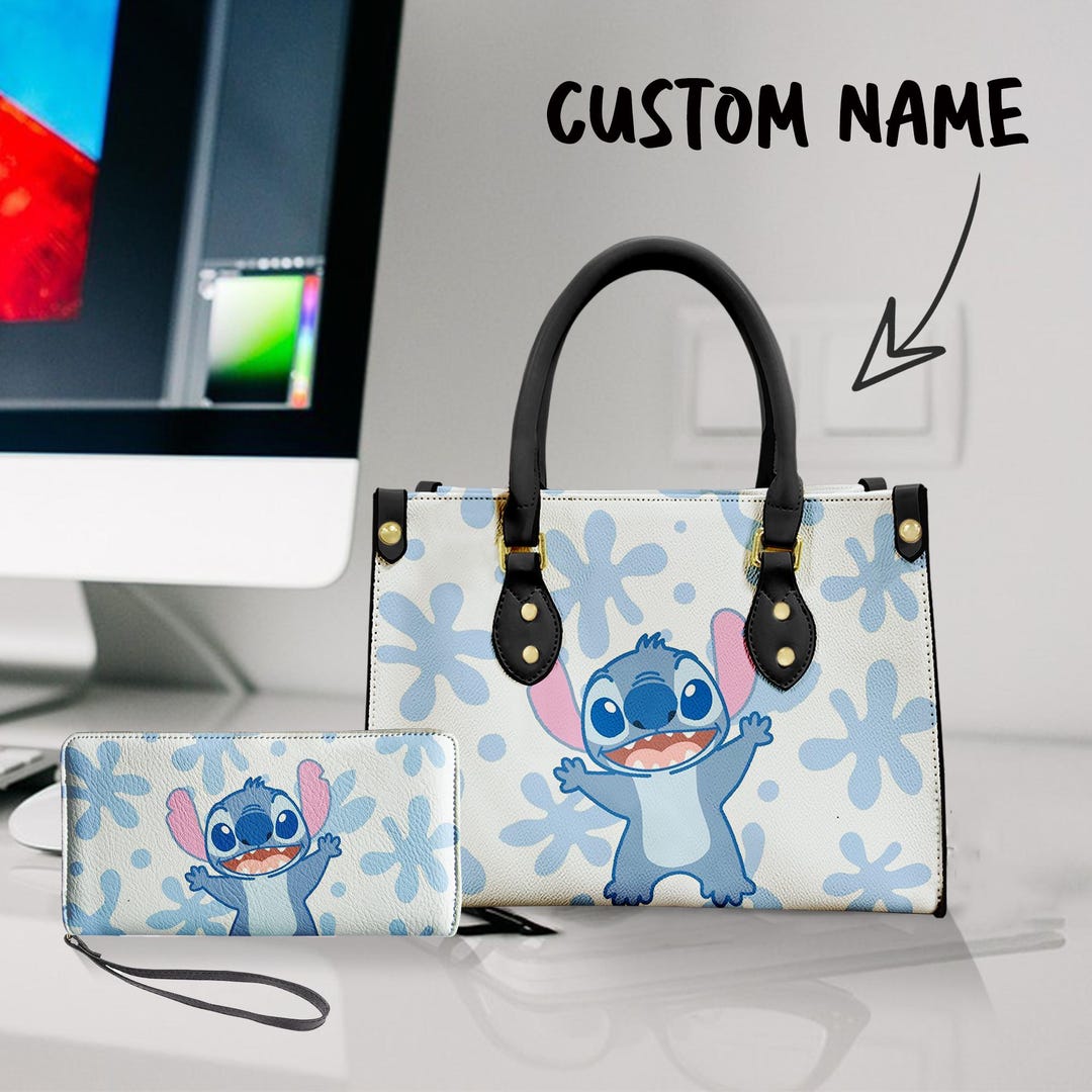Stitch Leather Handbag, Disney Stitch Bag, Women Purse Wallet, Shoulder ...