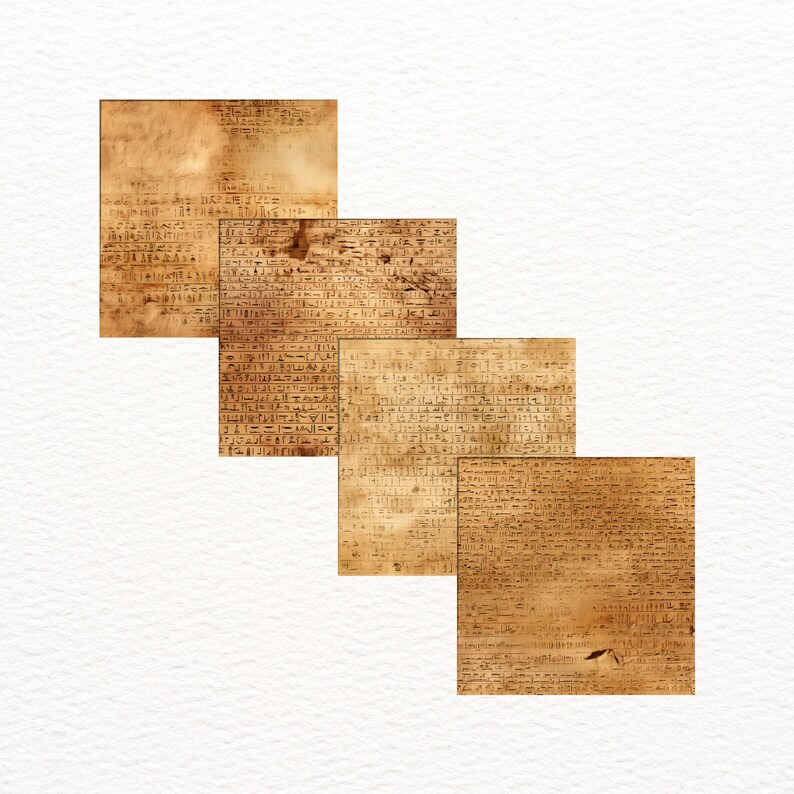 Ancient Egyptian Papyrus Digital Paper Set - Seamless Pattern for ...