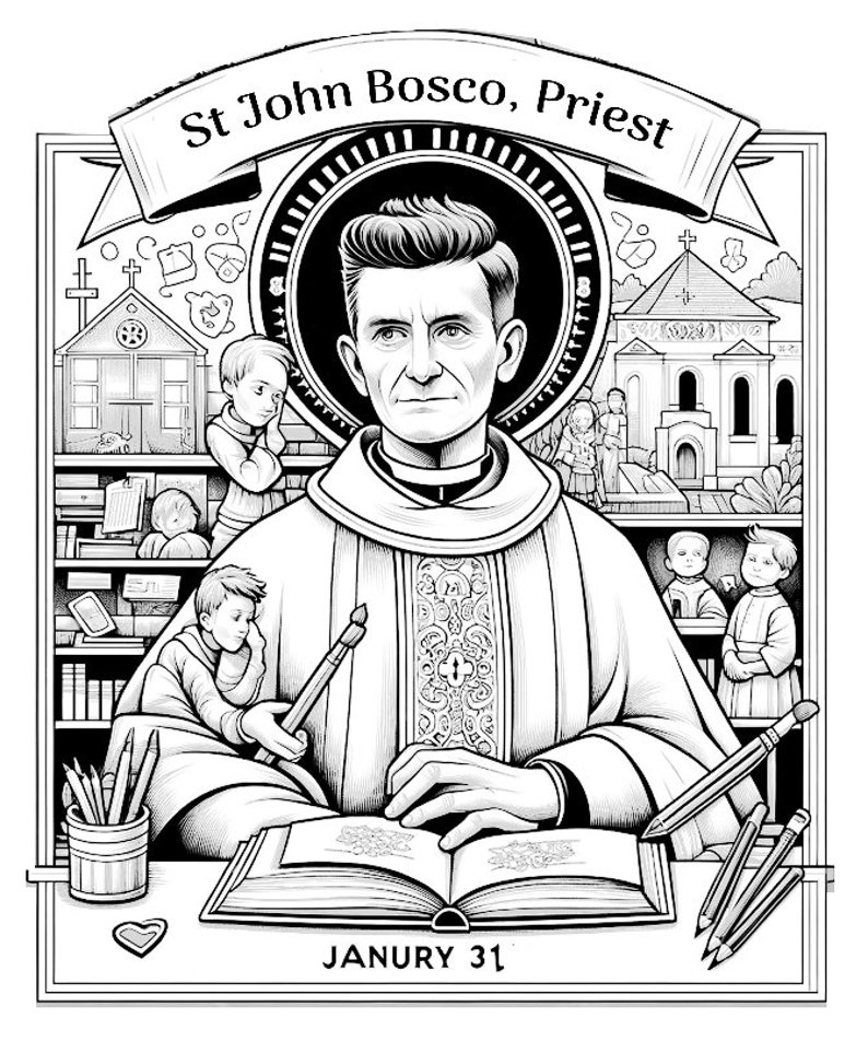 January Catholic Saint Coloring Book - Digital Download - Etsy