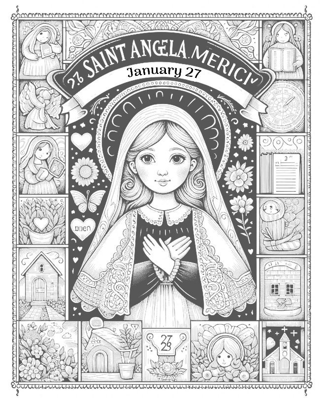 January Catholic Saint Coloring Book - Digital Download - Etsy