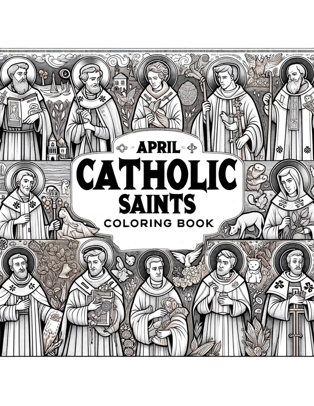 April Catholic Saints Coloring Book (PDF - Download) - Etsy