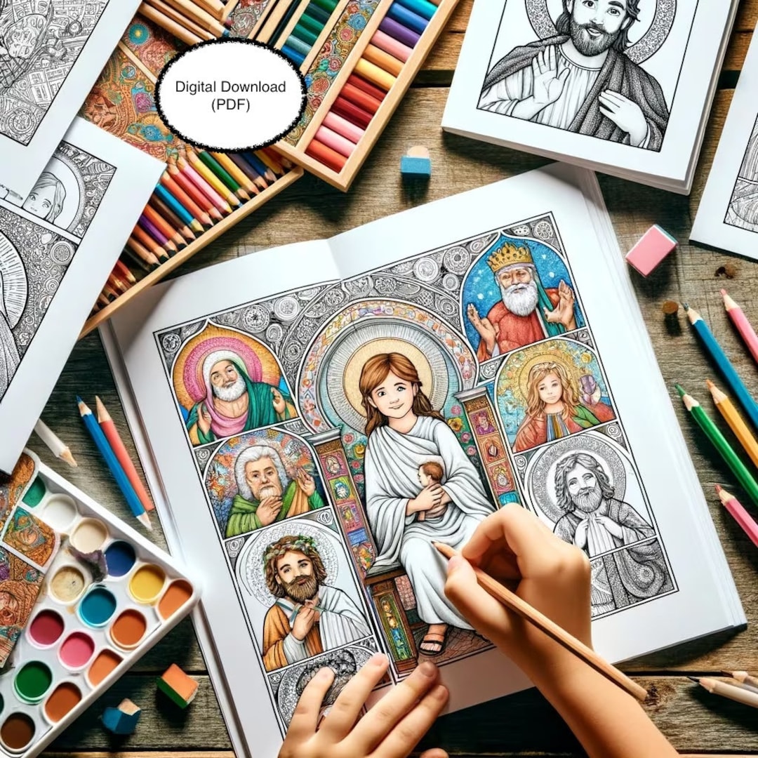 January Catholic Saint Coloring Book - Digital Download - Etsy