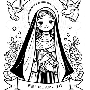 February Catholic Saints Coloring Book - February (digital Download PDF ...