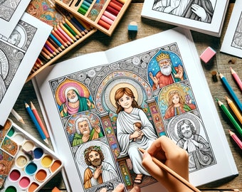 Catholic Saints Coloring Pages - Etsy