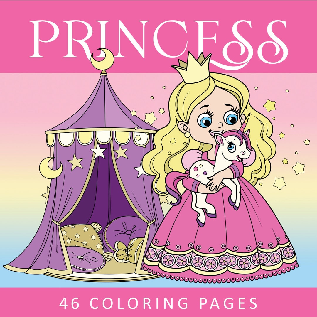 PRINCESS COLORING BOOK | Adult & Kid Coloring Book Pages - Etsy