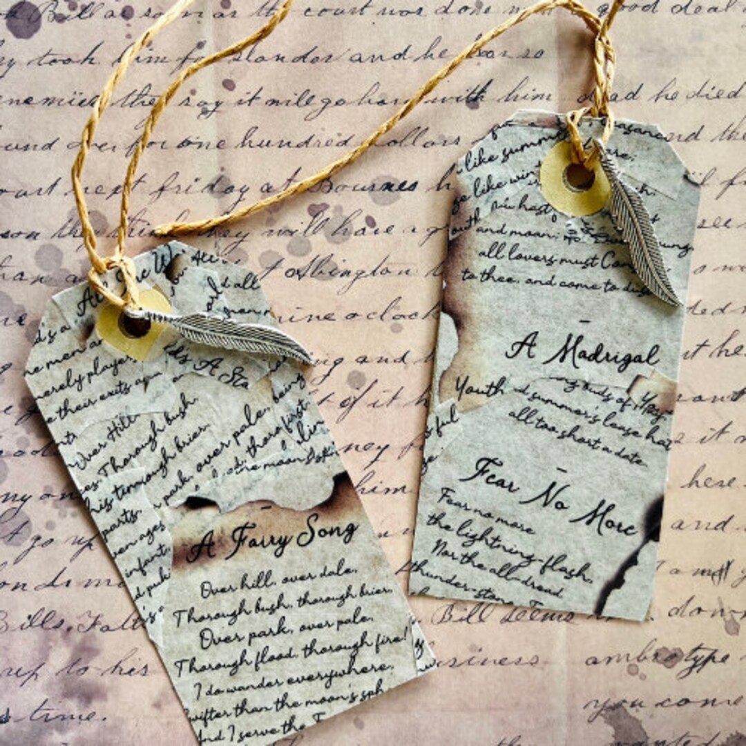 Vintage Paper Musical Tags Bookmarks With Craft String Charm ...