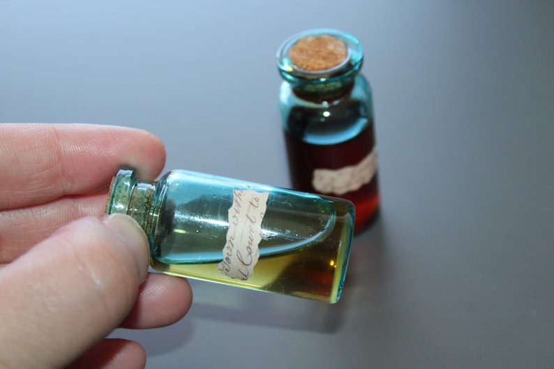 Simulated Antique Used Duo Poisons Apothecary Vials Chemical Medical ...