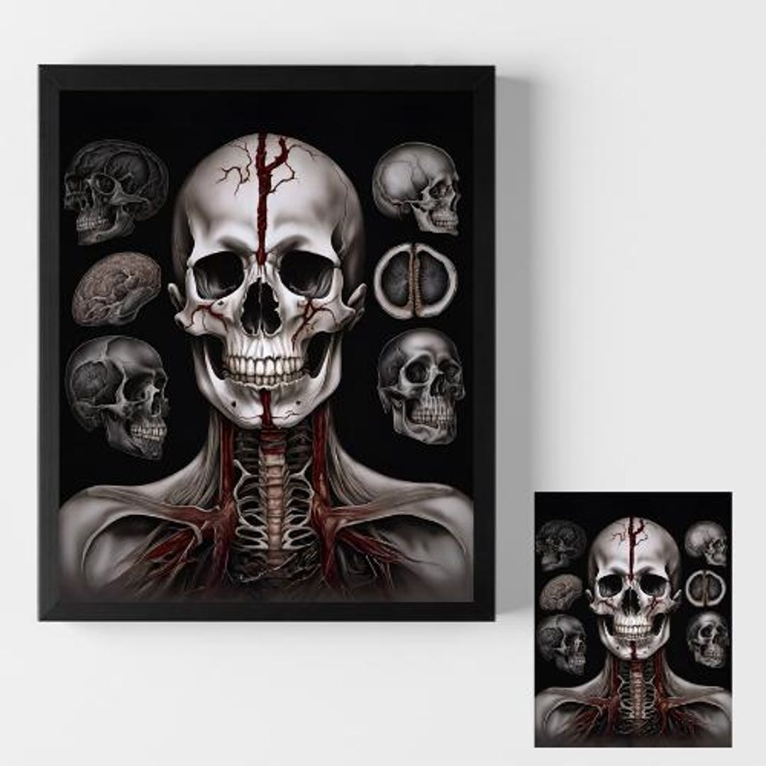 Skull Artwork Forensic Autopsy Crime Psychological Digital Antique ...