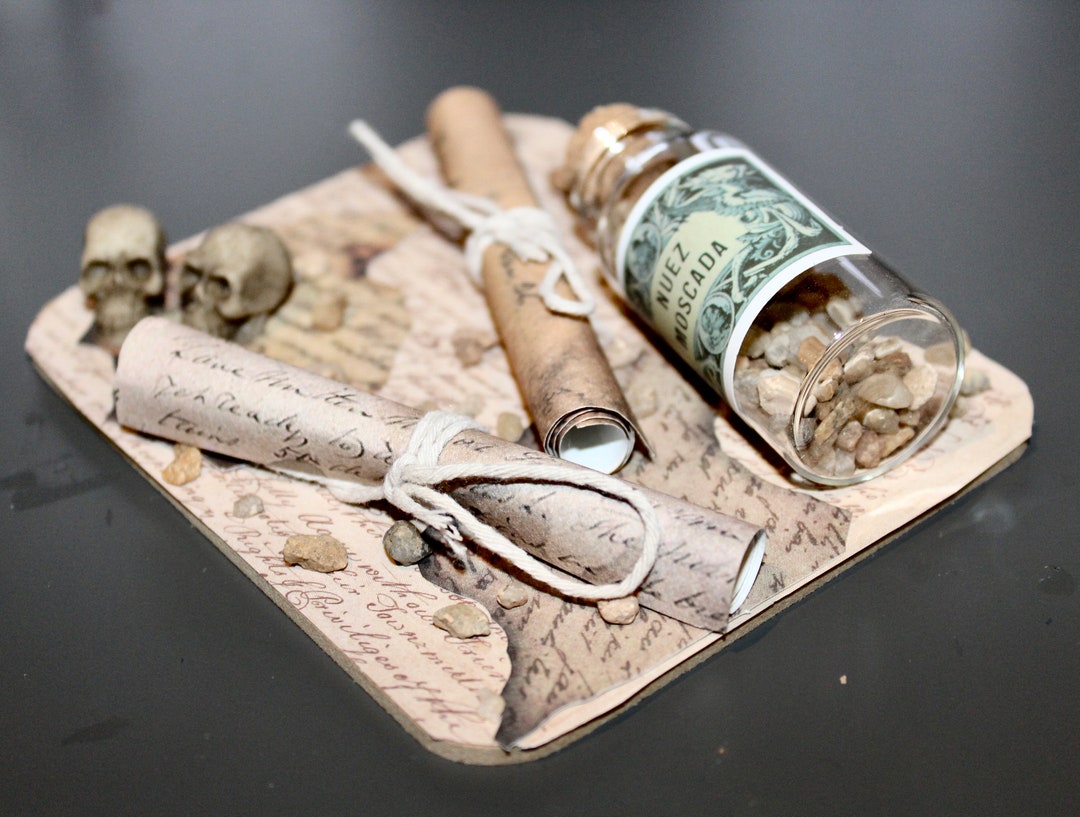 Antique Time Traveler Collectable Coffee Stained Paper Scrolls, Skulls ...