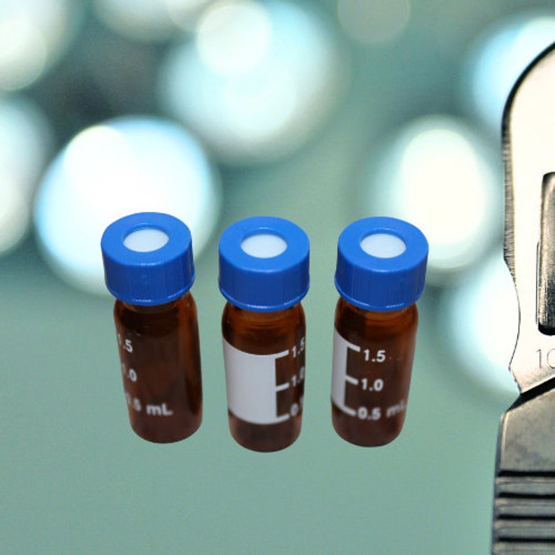 2ml Lab Autosampler Glass Vial. Amber Forensic, Medical Autopsy ...