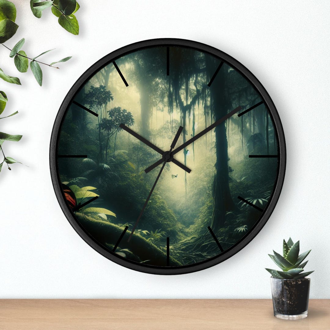 Magical Rainforest Wall Clock, Green Butterfly, Morbid Butterfly Decor ...