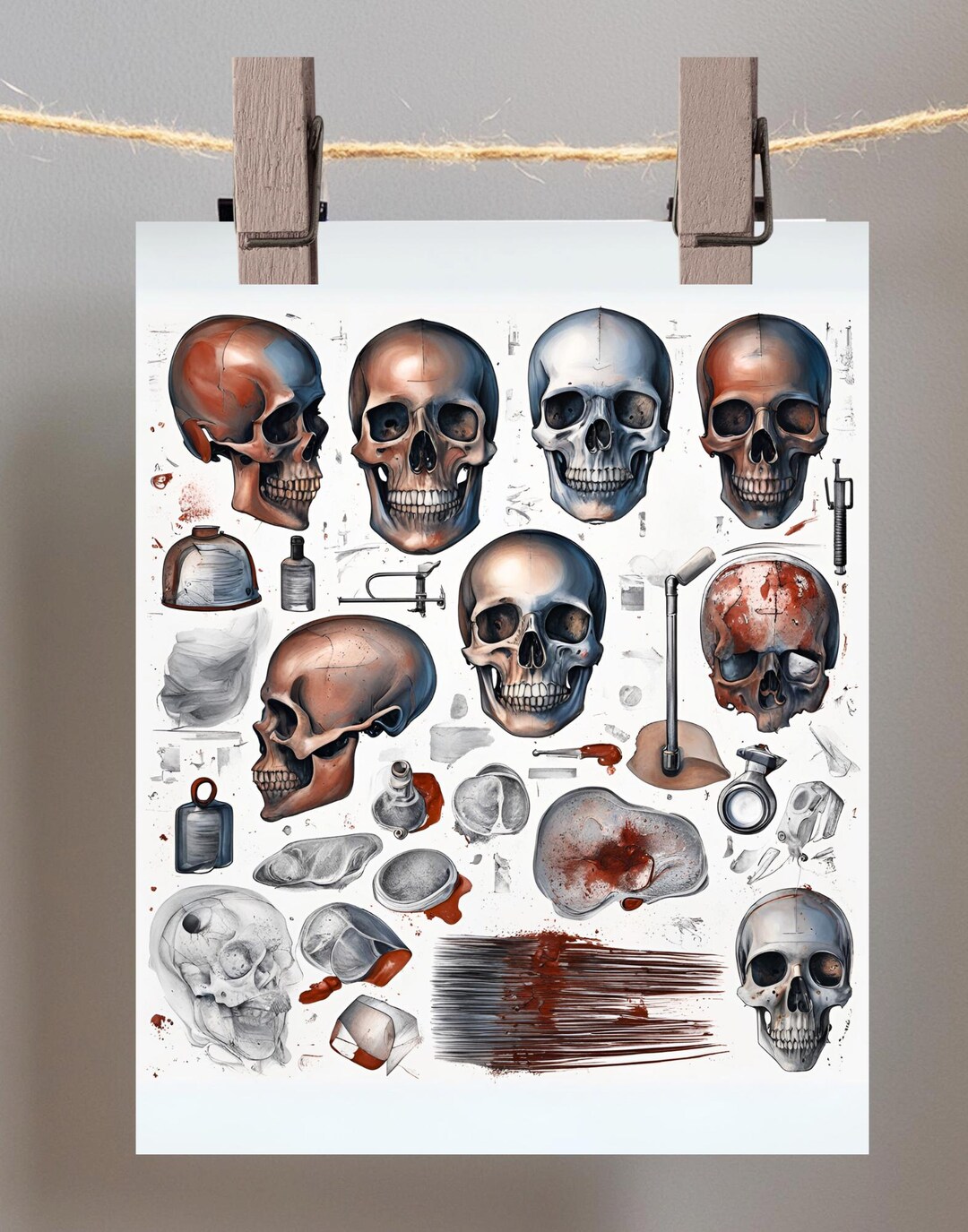 Bloody Skulls Art Forensic Autopsy Room True Crime Psychological ...