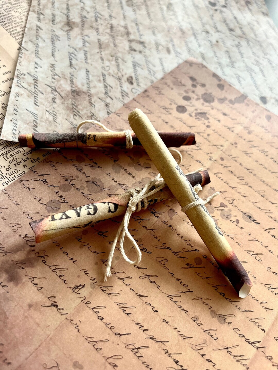 Vintage Record Timesheet Article Scrolls Paper Coffee Stained. Arts ...