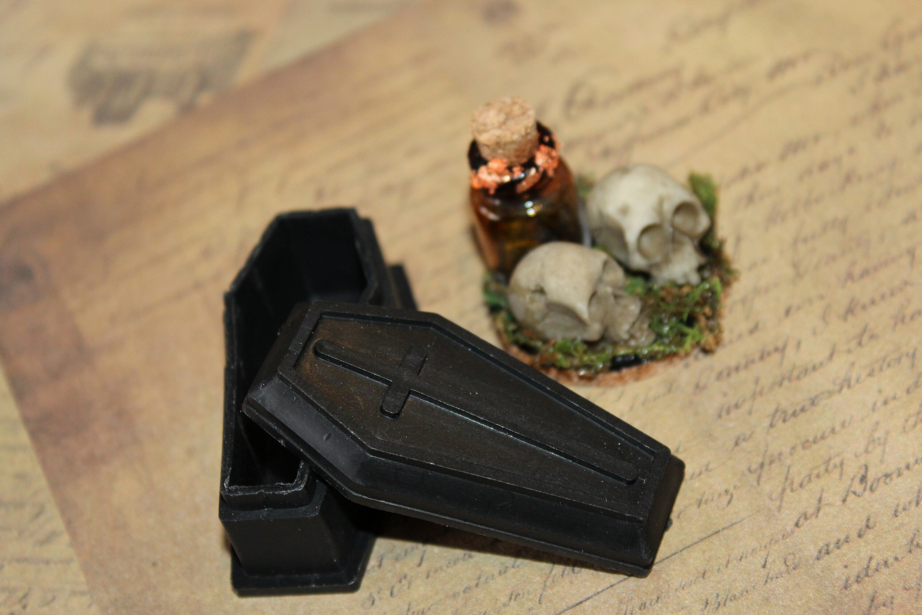 Mini Skull Graveyard With Coffin Display Collectable. Skull Cemetery ...