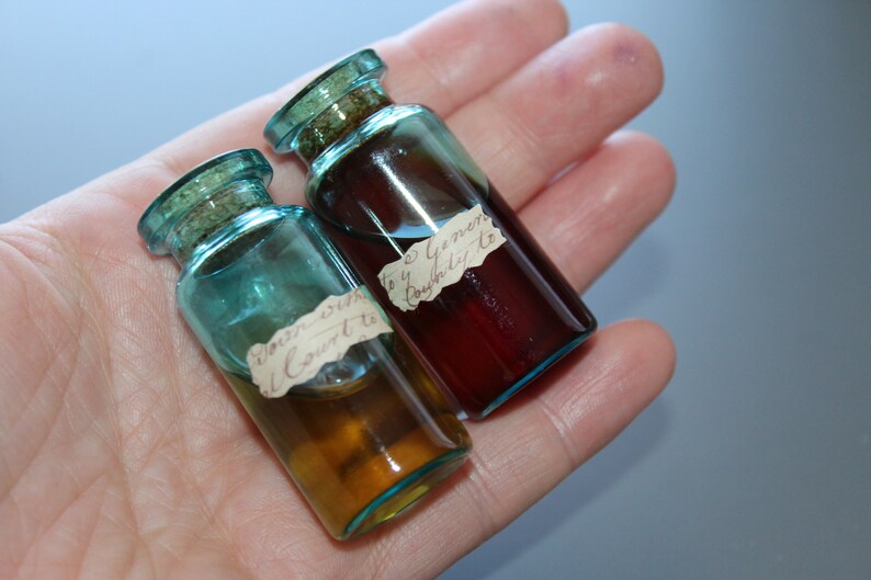 Simulated Antique Used Duo Poisons Apothecary Vials Chemical Medical ...