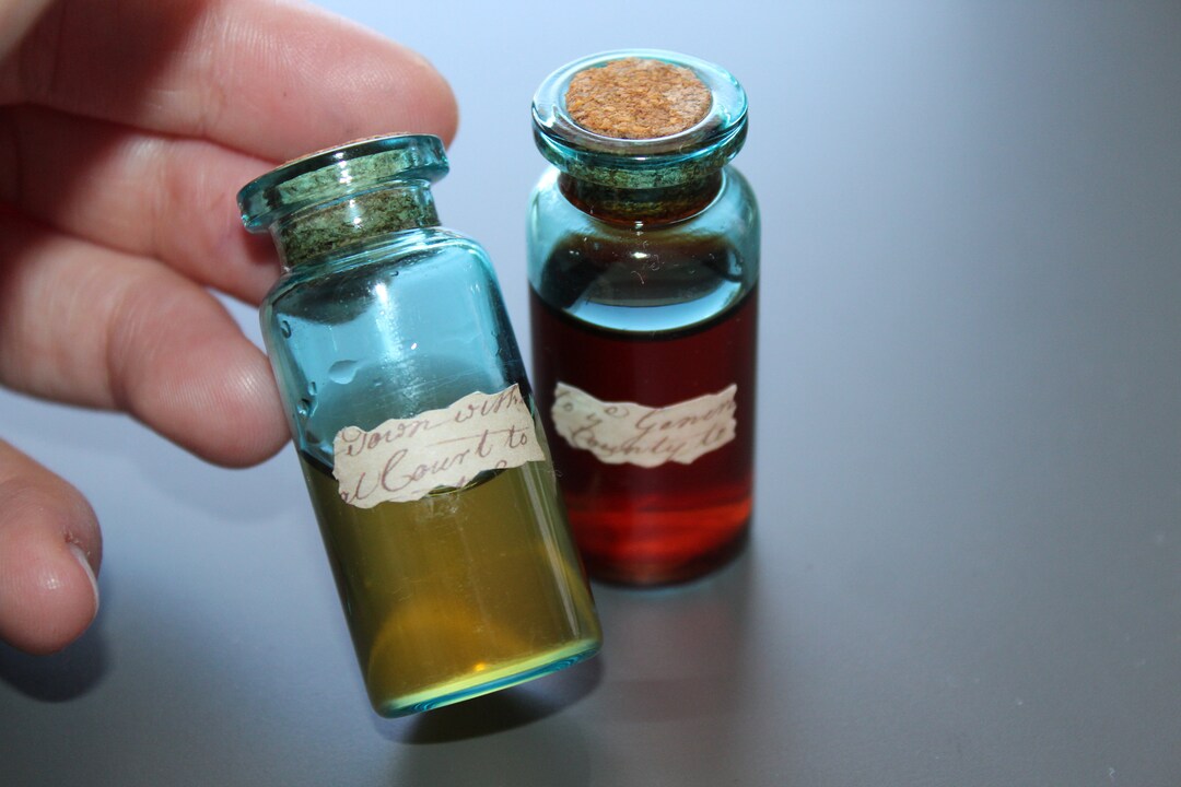 Simulated Antique Used Duo Poisons Apothecary Vials Chemical Medical ...