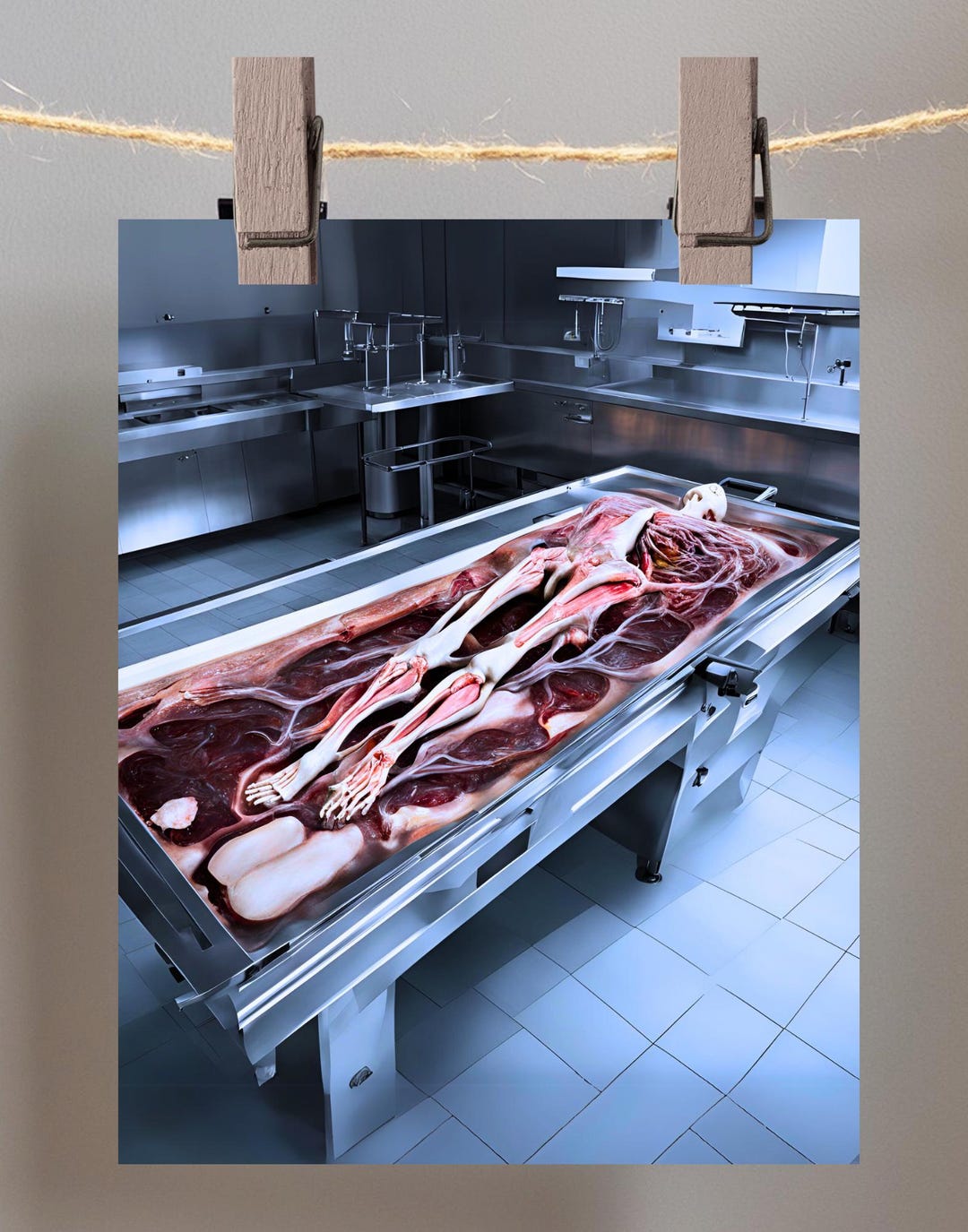 Macabre Man on Autopsy Table True Crime Psychological Antique ...