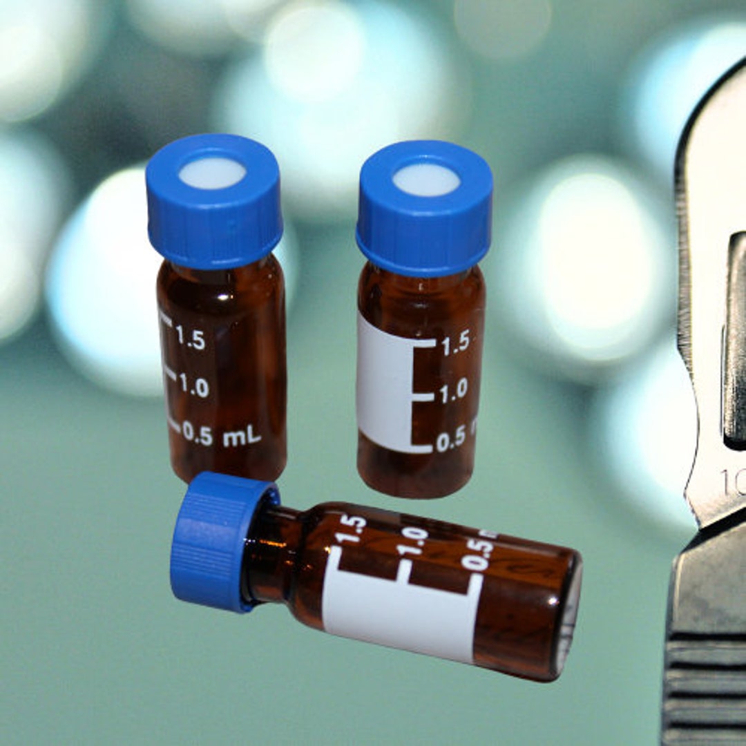 2ml Lab Autosampler Glass Vial. Amber Forensic, Medical Autopsy Specimen, Apothecary Jar Greys ...